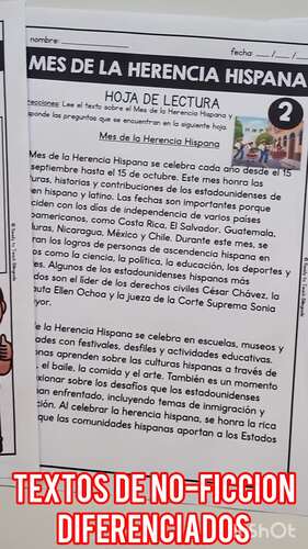 NonFiction Texts in Spanish | Hispanic Heritage Month | Differentiated ...