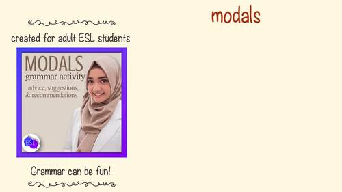 Modals for Advice and Suggestion Grammar Activity for Adult ESL | TPT