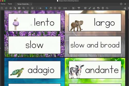 Tempo Matching Cards for Music Centers | Elementary Tempo Posters for ...