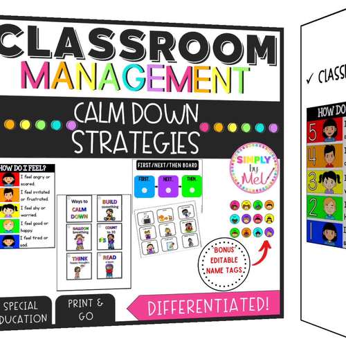 Classroom Management l Calm Down Strategies l Self-Regulation l Print & Go