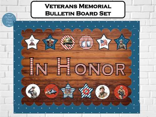 Veterans Memorial Bulletin Board Set: Borders, Letters and Cutouts