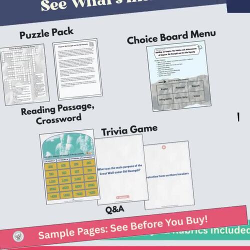 HSS 6.6.5 Bundle: Shi Huangdi & Qin Dynasty — Puzzle Pack, Trivia ...