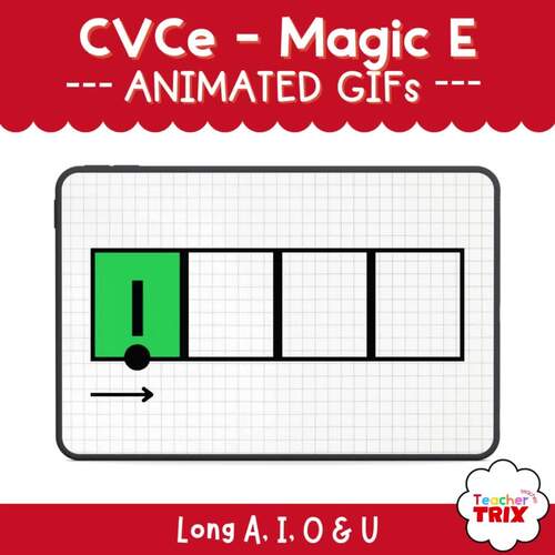CVCe Magic E Animated GIFs | Phonics Science of Reading Aligned | TPT
