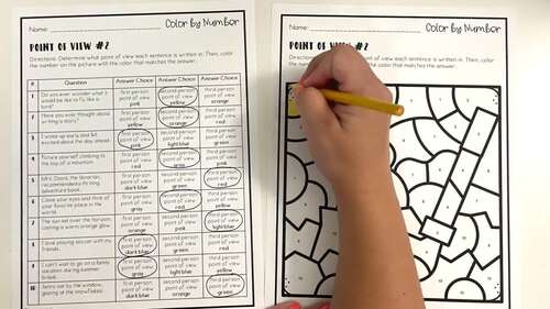 Point of View Color by Number Worksheets Coloring Activity by ...
