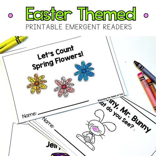 Easter Spring Emergent Beginner Sight Word Mini Books Spanish English