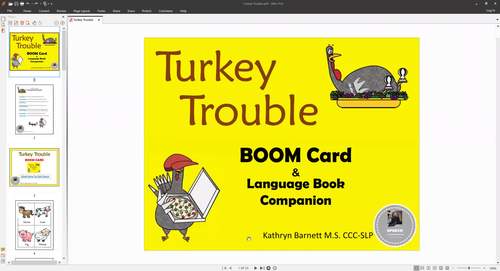 Turkey Trouble - BOOM Card & Book Companion by Barnett Speech Therapy