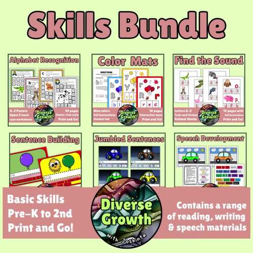 Diverse Growth Basic Skills Bundle of Reading, Writing and Speech Resources