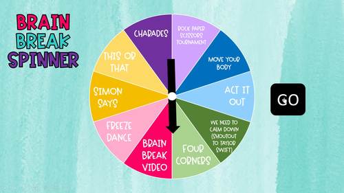 Brain Breaks Spinner | Brain Break Activities by MissBreenQueen | TPT