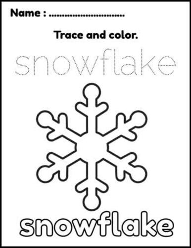 Snowflake Trace and Color | Winter Fine Motor Preschool Worksheet ...