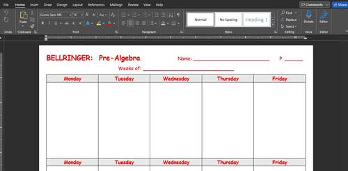 40 Daily Warm-Ups: Pre-Algebra - Number Sense & Operations | TPT