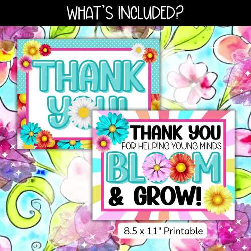 Bloom Flower Teacher Appreciation Week Poster Sign, Floral Staff ...