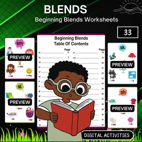Beginning Blends Worksheets by Outside Box kids | TPT