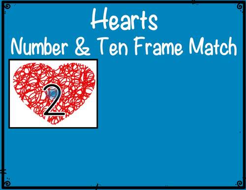 Hearts Themed 0-25 Number, Ten Frame & Number Word Match | TPT