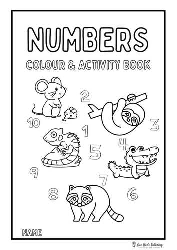 Numbers Colour and Activity Book by Gee Bee's Tutoring | TPT