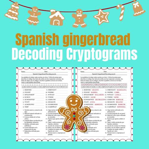 Christmas Gingerbread Spanish Decoding Puzzle | Navidad Secret Code ...