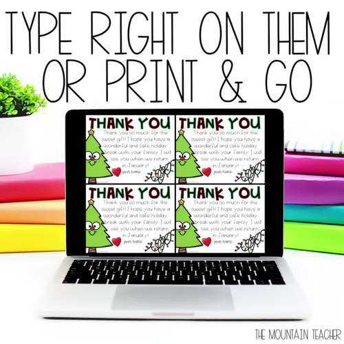 Christmas Thank You Cards - Editable Template for Holiday Gifts from ...