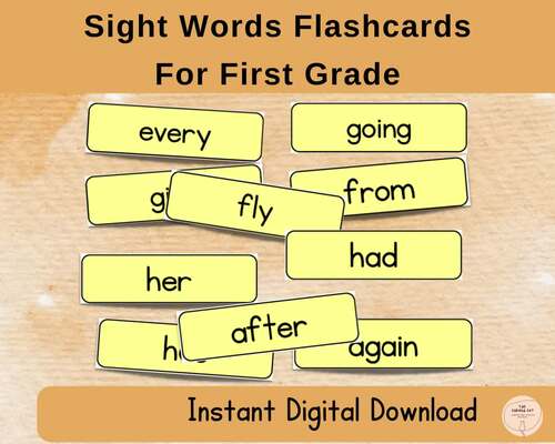 1st Grade Sight Words Flashcards, High Frequency Words Checklists and ...