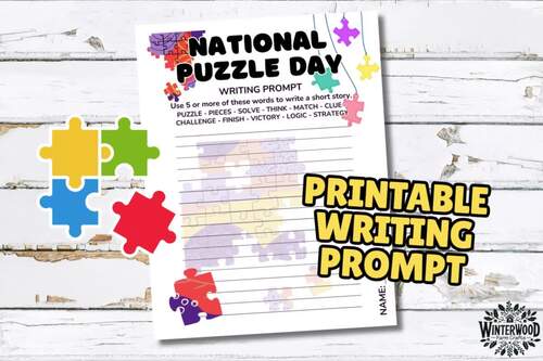 National Puzzle Day Writing Prompt (1/29) | January 29 Writing Activity
