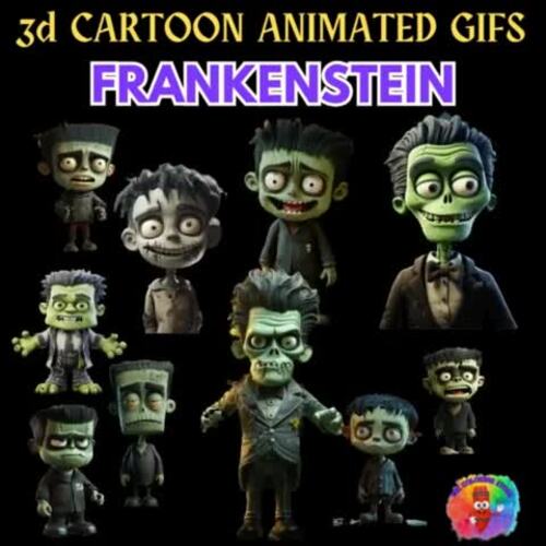 3d Cartoon FRANKENSTEIN Halloween-Animated GIF by The Coloring Store