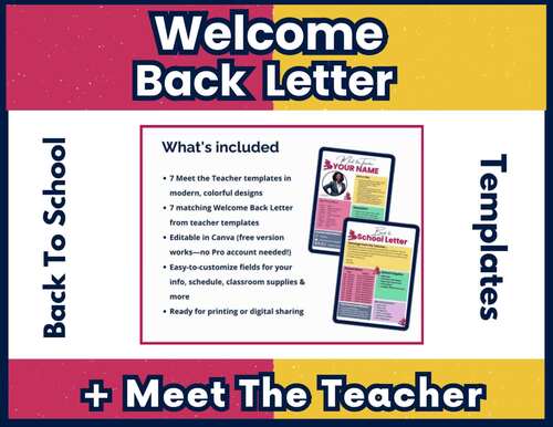 Welcome Back Letter from Teacher Editable Back to School Parent Letter ...