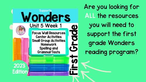 Wonders 1st Grade Reading Unit 5 Week 1 | Centers & Small Group ...