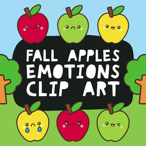 Apple Clip Art, Fall Clip Art, Emotions Clip Art, Feelings, Emoji by ...