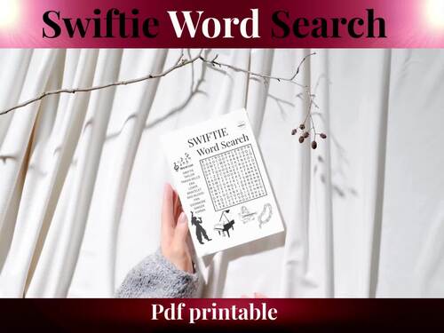 Swiftie Word Search | Swiftie Party Favor | Party Activities | Swiftie ...