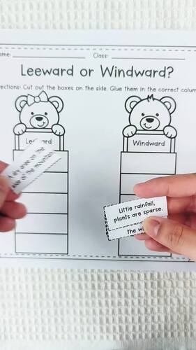 Rain Shadow Effect: Leeward or Windward? – Cut and Paste Sorting Activity