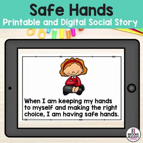 Safe Hands Social Story: Keeping My Hands To Myself {Visuals, Activitites}