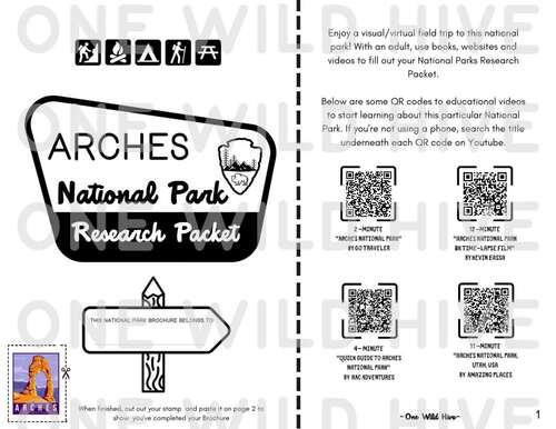 Utah Arches National Park Research Project Based Learning Thematic ...