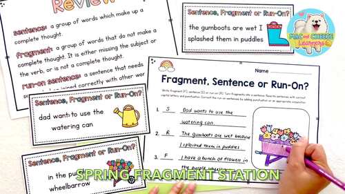 Spring/Easter Fragments, Sentences, Run-On Activity - Digital + Paper ...
