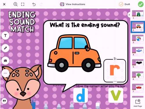 Ending Sounds Digital Phonics Activities by A is for Apples | TPT