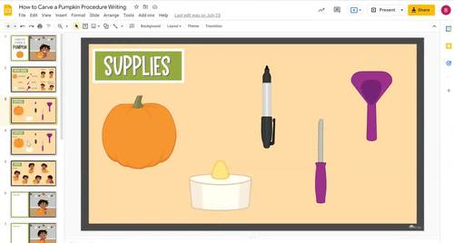 How to Carve a Pumpkin & Roast Seeds Procedural Sequence Writing Google ...