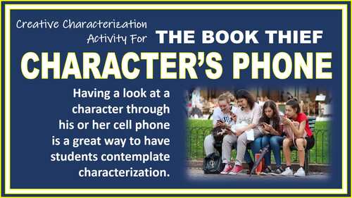 The Book Thief - Characterization Activity, Assessment, Project | TPT