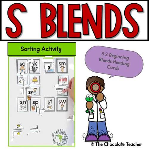 S Blends - Beginning Blends - Phonics Worksheets - SC SK SL SM SN SP ST SW
