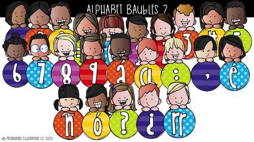 Alphabet Baubles clip art 2, Letters clip art COLORED Version | TPT