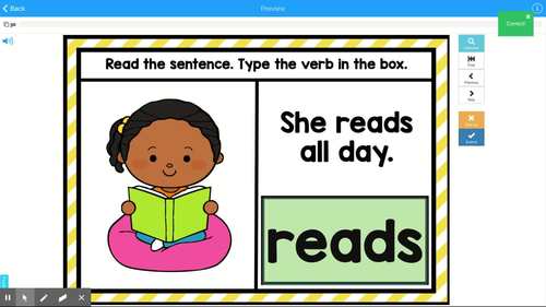 Type the Verb - Boom Cards - Distance Learning by Bethany Gardner