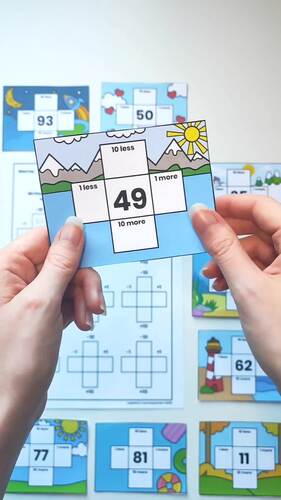 Place Value – 1 More, 1 Less, 10 More, 10 Less Flashcards LOW PREP Activity