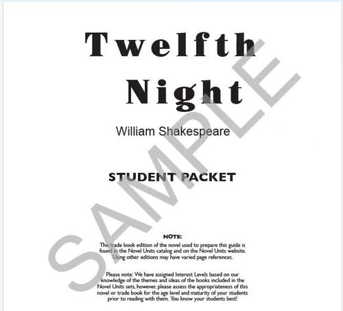 Twelfth Night Novel Units® Student Packet Novel Study | TPT