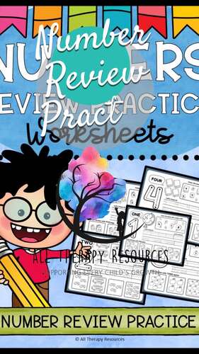 NUMBER REVIEW PRACTICE WORKSHEETS - Numbers 1-10 by All Therapy Resources