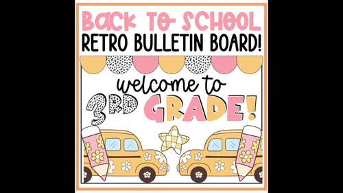 Back to School Welcome Bulletin Board or Door Decor - Retro Groovy