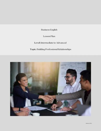 Business English: Building Professional Relationships - Lesson Plan