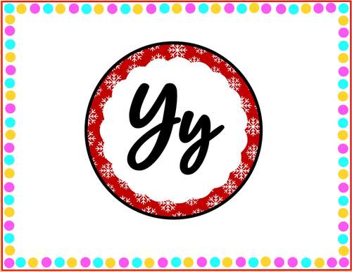 Printable Colorful Snowflakes Alphabet Flashcards, Word Wall Letters