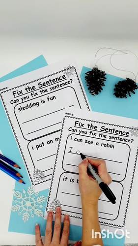 Winter Sentence Activities Kindergarten Sentence Structure Activities