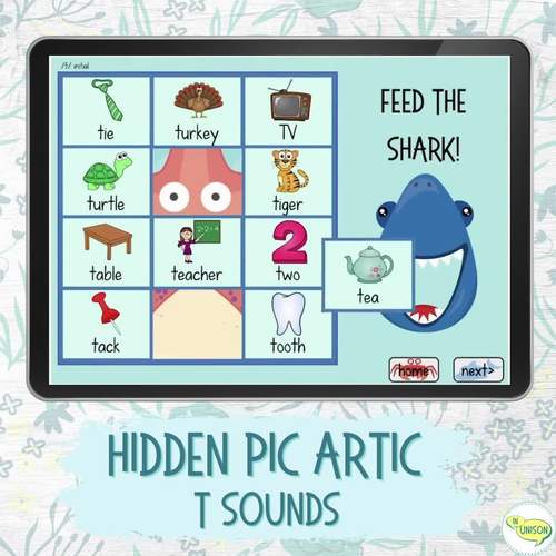 Hidden Pictures Articulation Boom Cards™ T Sounds by In Unison Speech ...