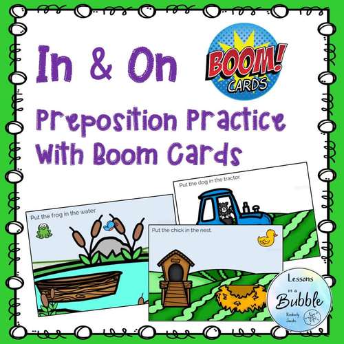 Digital Preposition practice with in and on using Boom Decks | TpT