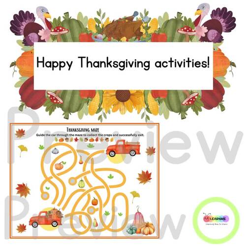 Happy Thanksgiving activities! by LEARNME | TPT