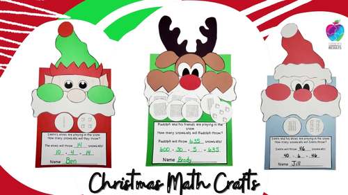 Christmas Math Craft Activities Christmas Place Value Activity Reindeer ...