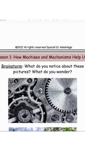 Grade 4 Ontario Science 2022 Machines and Mechanisms for Special Education