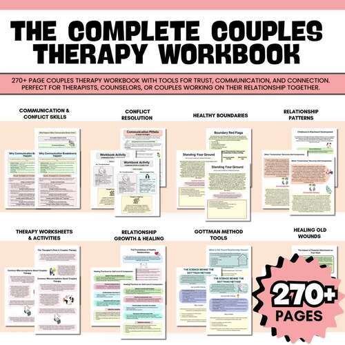 Couples Therapy Worksheets Bundle Couples Workbook Therapy Toolkit Therapist PDF